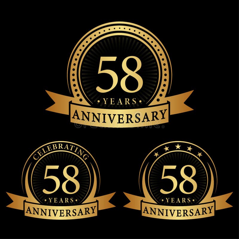 58 Years Anniversary Celebration Logotype. 58th Anniversary Logo ...