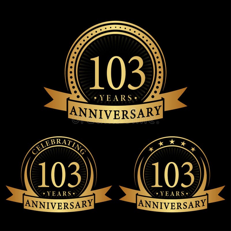 103 Years Anniversary Celebration Logotype. 103rd Anniversary Logo ...