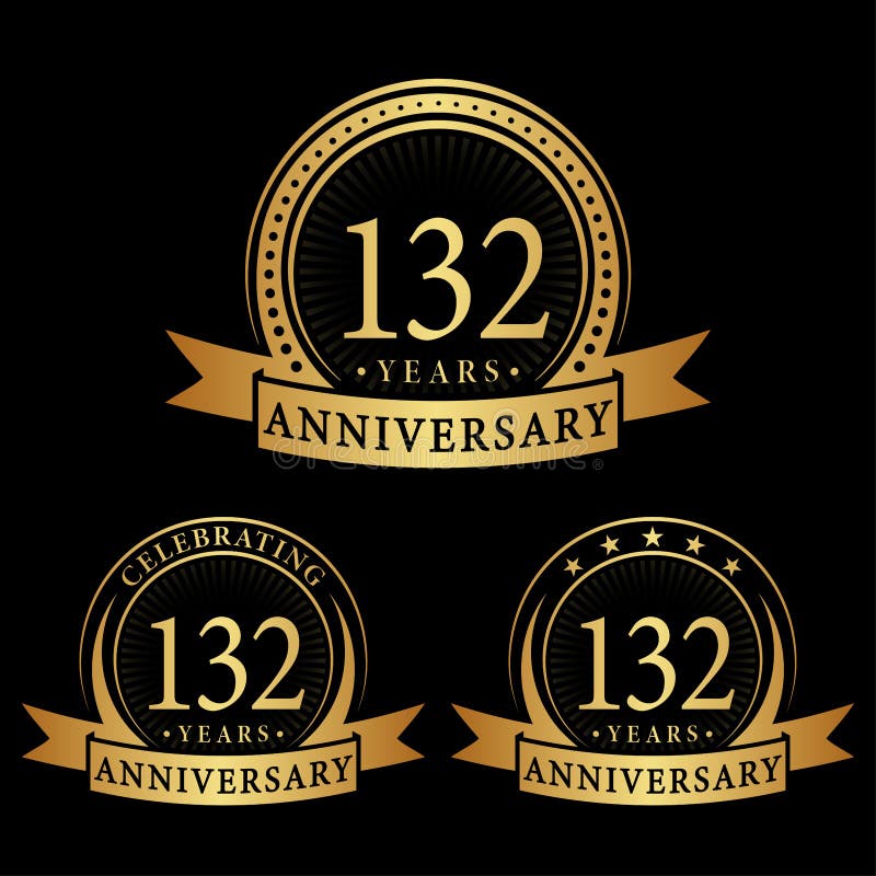 132 Years Anniversary Celebration Logotype. 132nd Anniversary Logo ...