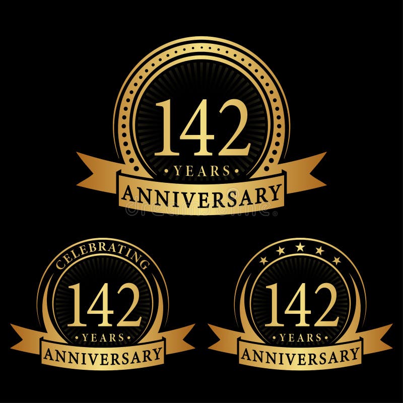 142 Years Anniversary Celebration Logotype. 142nd Anniversary Logo ...