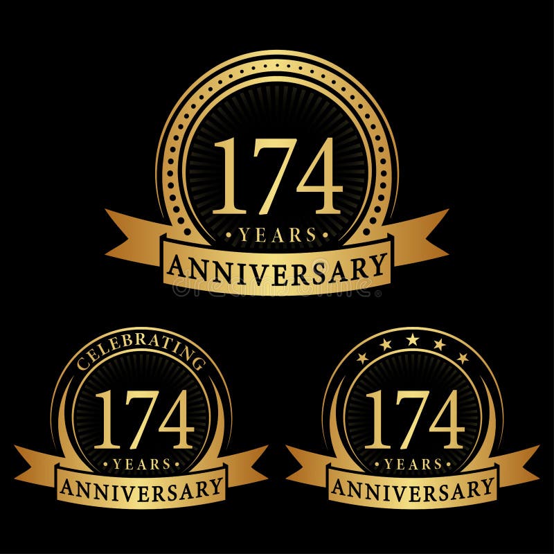 174 Years Anniversary Celebration Logotype. 174th Anniversary Logo ...