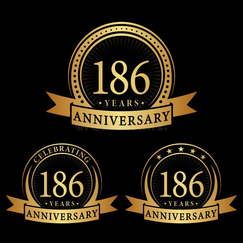 186 Years Anniversary Celebration Logotype. 186th Anniversary Logo ...