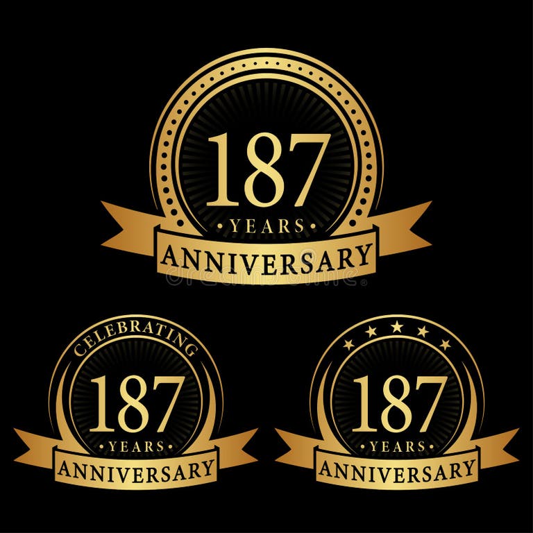 187 Years Anniversary Celebration Logotype. 187th Anniversary Logo ...