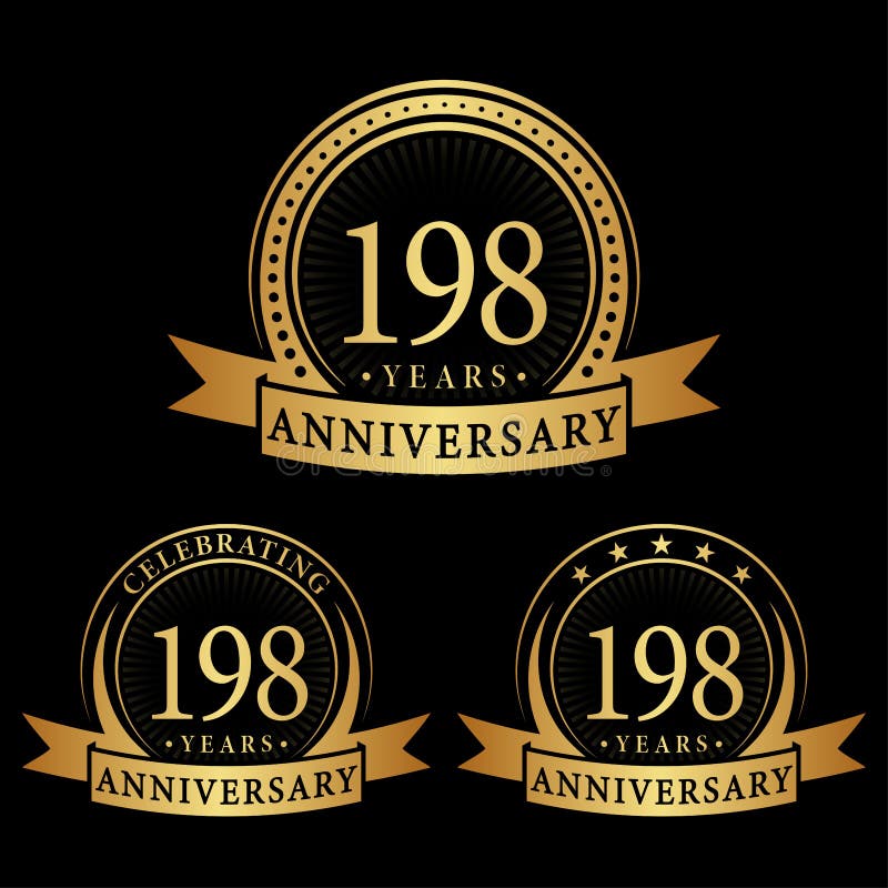 198 Years Anniversary Celebration Logotype. 198th Anniversary Logo ...