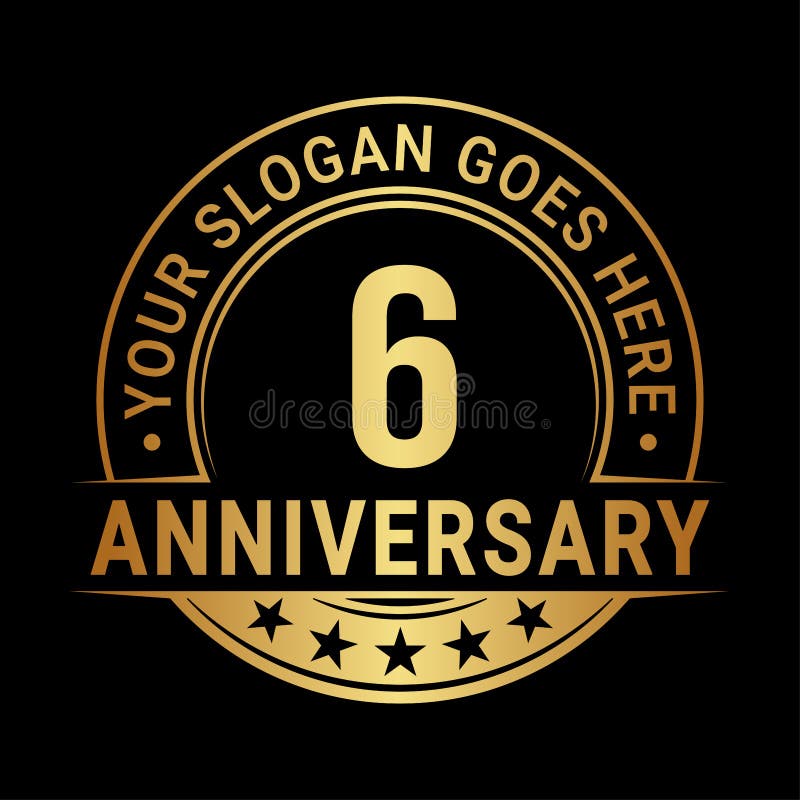 6 Years Anniversary. 6th Anniversary Logo Design Template. Vector and ...