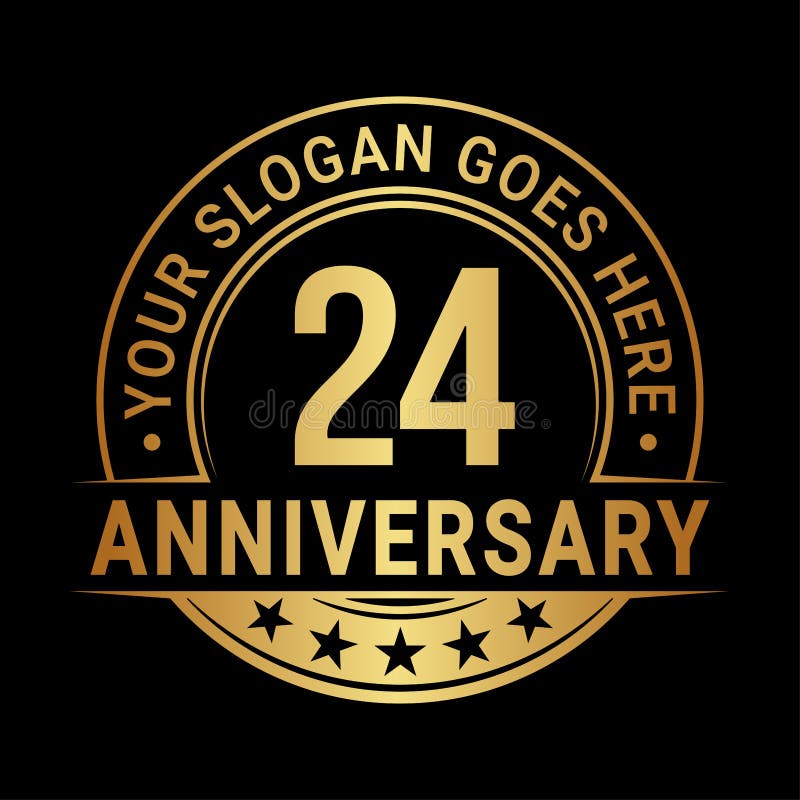24 Years Anniversary. 24th Anniversary Logo Design Template. Vector and ...