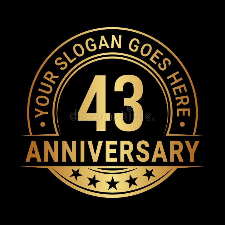 43 Years Anniversary. 43rd Anniversary Logo Design Template. Vector and ...