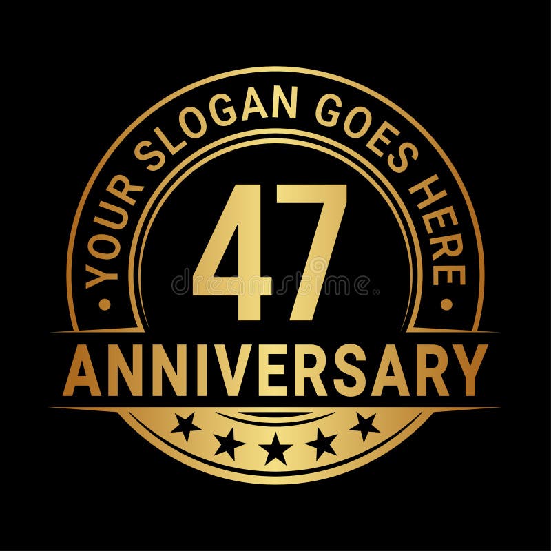 47 Years Anniversary. 47th Anniversary Logo Design Template. Vector and ...