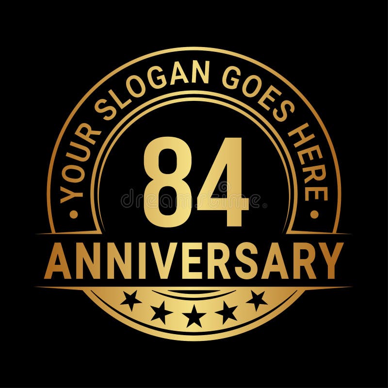 84 Years Anniversary. 84th Anniversary Logo Design Template. Vector and ...