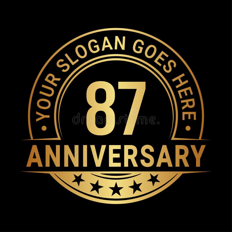 87 Years Anniversary. 87th Anniversary Logo Design Template. Vector and ...