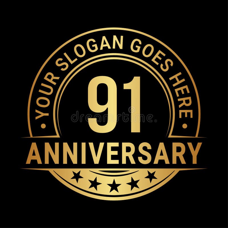 91 Years Anniversary. 91st Anniversary Logo Design Template. Vector and ...