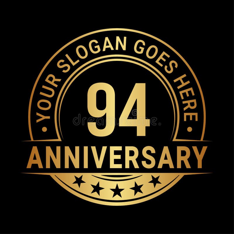 94 Years Anniversary. 94th Anniversary Logo Design Template. Vector and ...