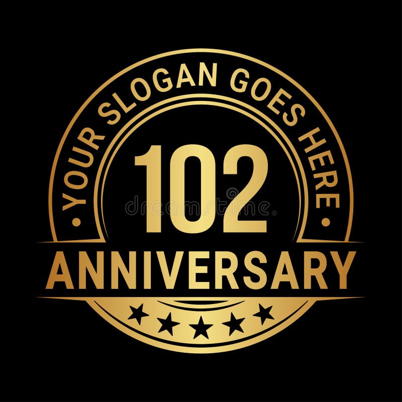102 Years Anniversary. 102nd Anniversary Logo Design Template. Vector ...