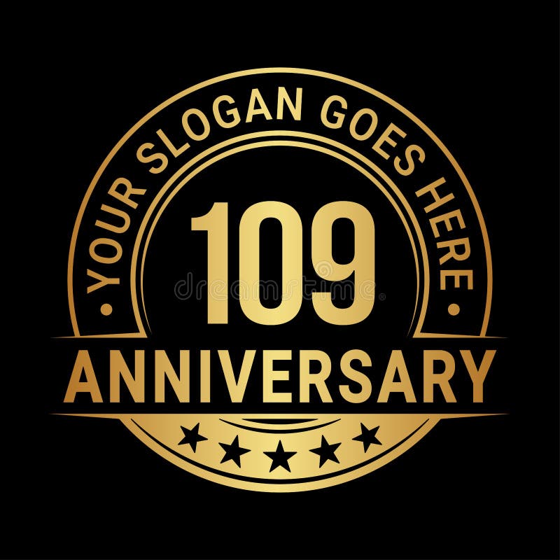 109 Years Anniversary. 109th Anniversary Logo Design Template. Vector ...