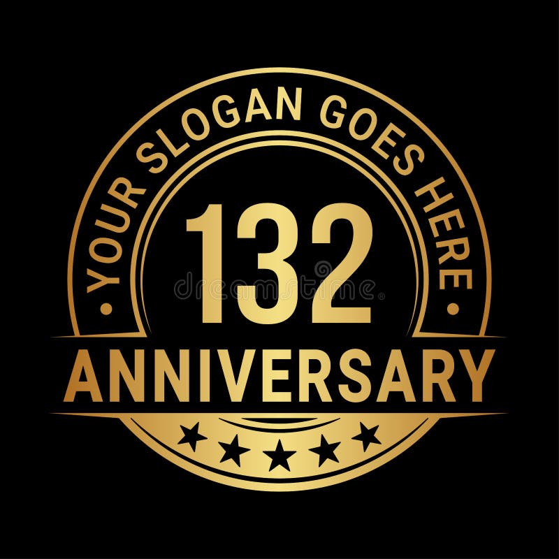 132 Years Anniversary. 132nd Anniversary Logo Design Template. Vector ...