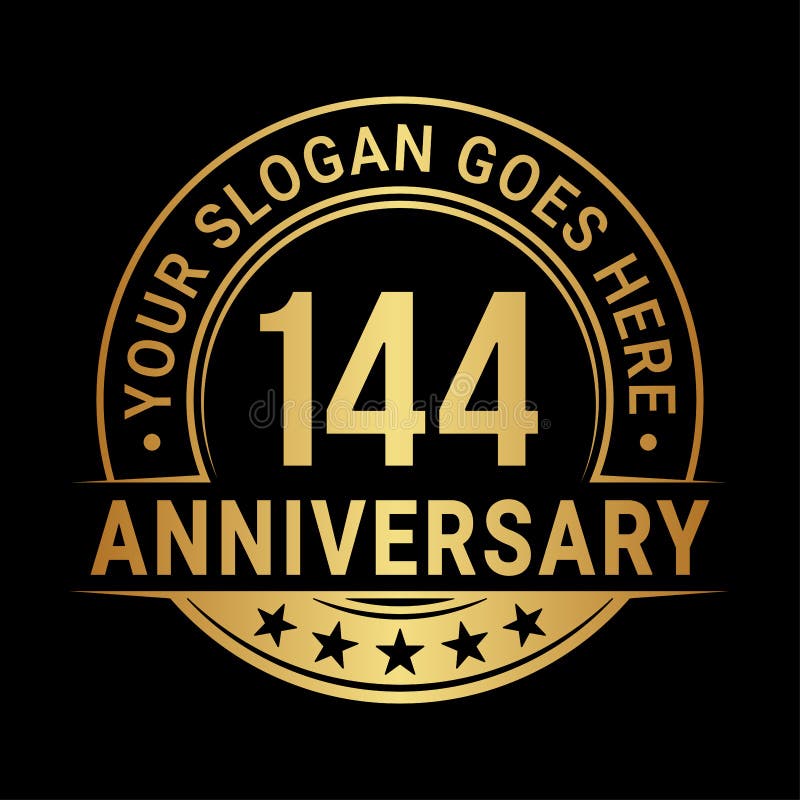 144 Years Anniversary. 144th Anniversary Logo Design Template. Vector ...