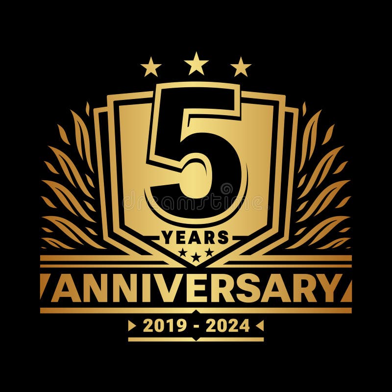 5 Years Anniversary Celebration Shield Design Template. 5th Anniversary ...