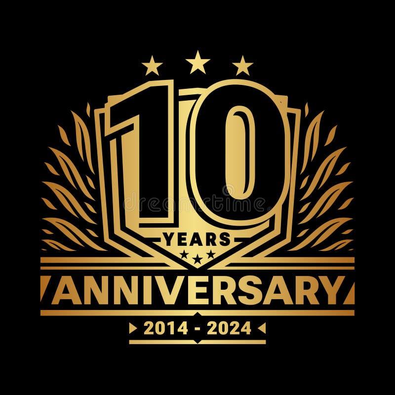 10 Years Anniversary Celebration Shield Design Template. 10th ...