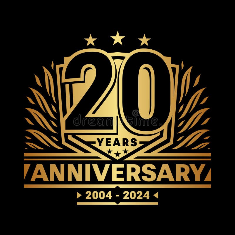20 Years Anniversary Celebration Shield Design Template. 20th ...