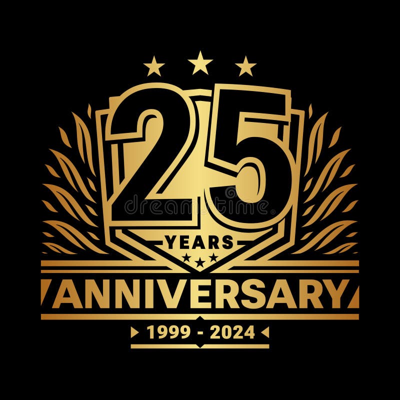 25 Years Anniversary Celebration Shield Design Template. 25th ...