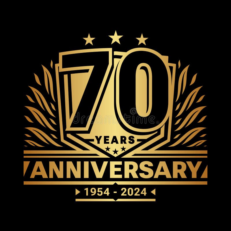 70 Years Anniversary Celebration Shield Design Template. 70th ...