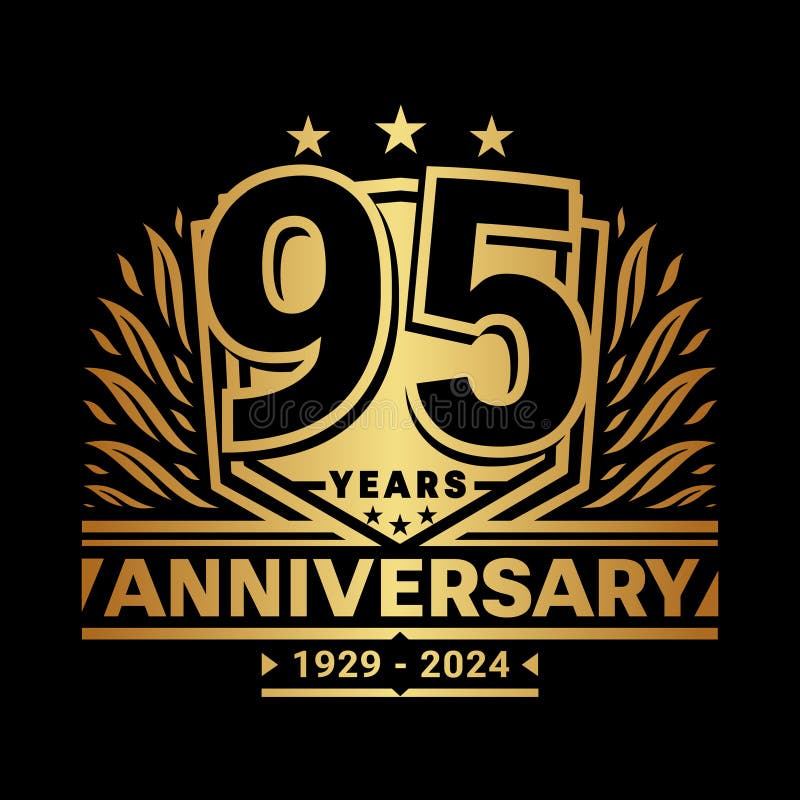 95 Years Anniversary Celebration Shield Design Template. 95th ...
