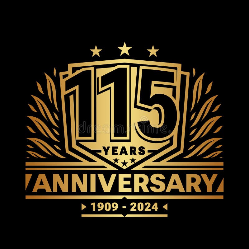 115 Years Anniversary Celebration Shield Design Template. 115th ...