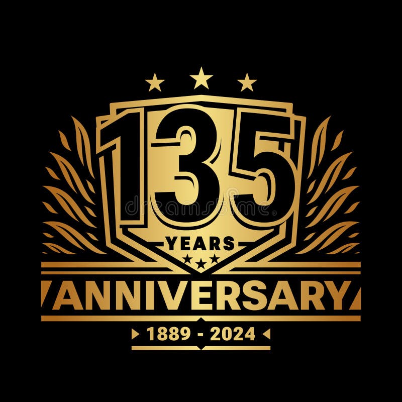 135 Years Anniversary Celebration Shield Design Template. 135th ...