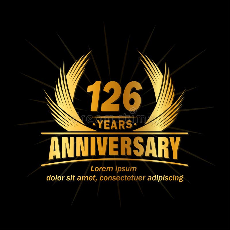 126 Years Anniversary. Elegant Anniversary Design. 126th Years Logo ...