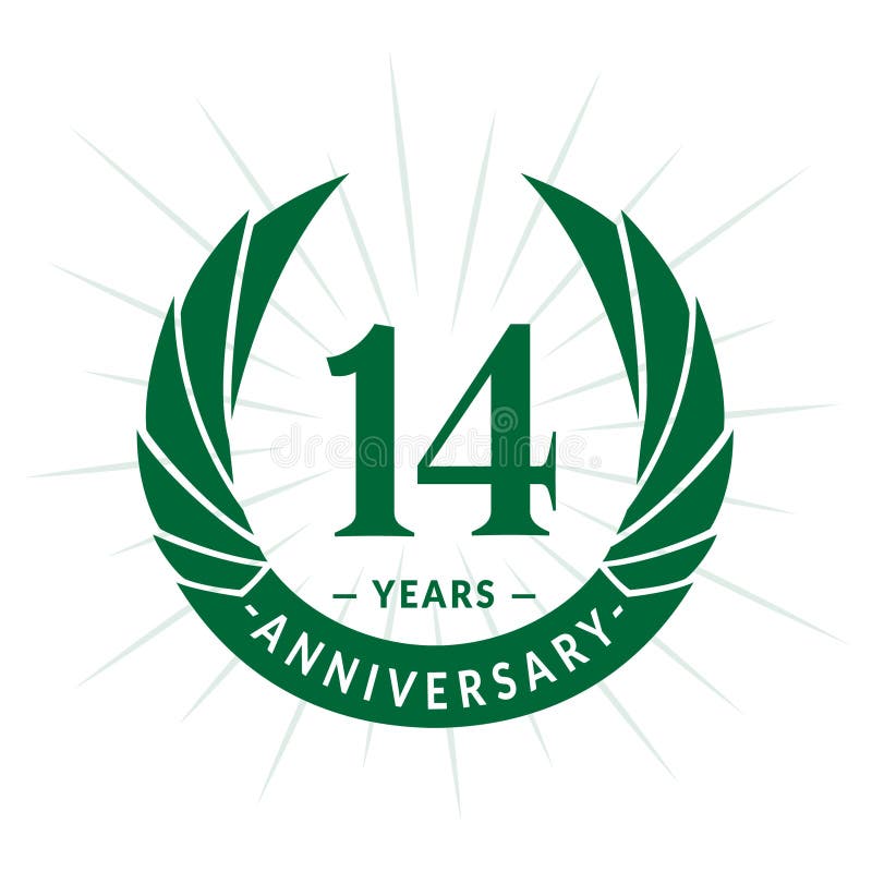 14 Years Anniversary Design Template. Elegant Anniversary Logo Design ...