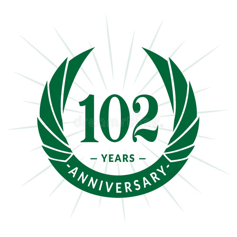 102 Years Anniversary Design Template. Elegant Anniversary Logo Design ...