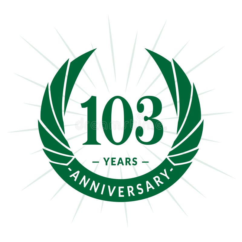 103 Years Anniversary Design Template. Elegant Anniversary Logo Design ...
