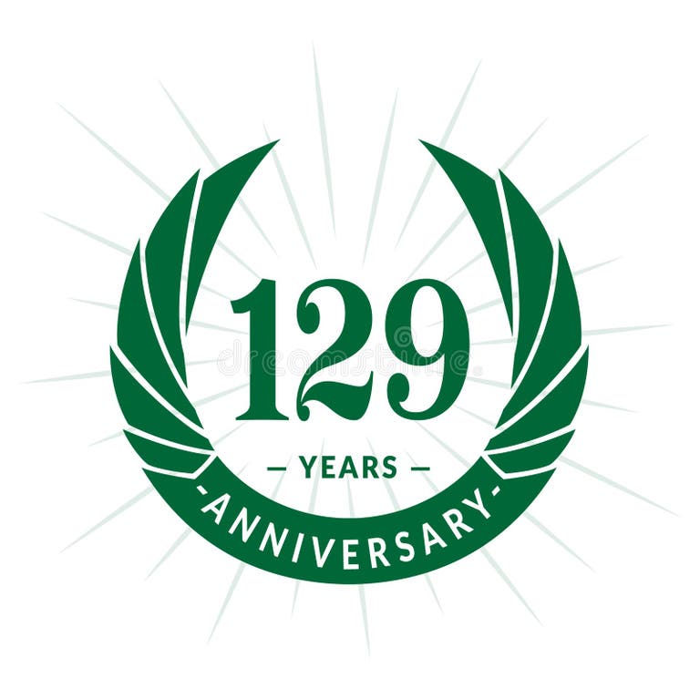 129 Years Anniversary Design Template. Elegant Anniversary Logo Design ...
