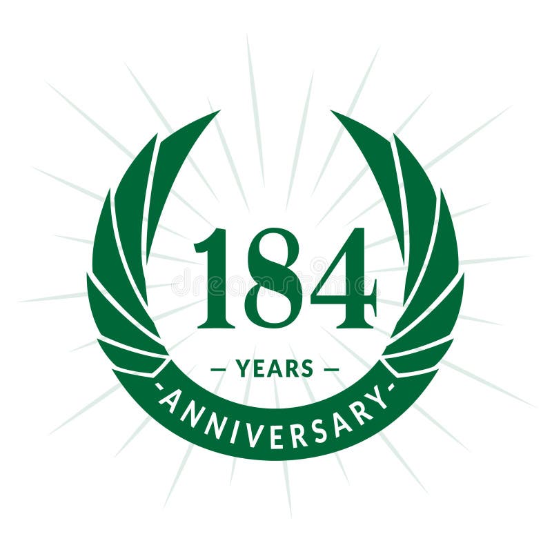 184 Years Anniversary Design Template. Elegant Anniversary Logo Design ...