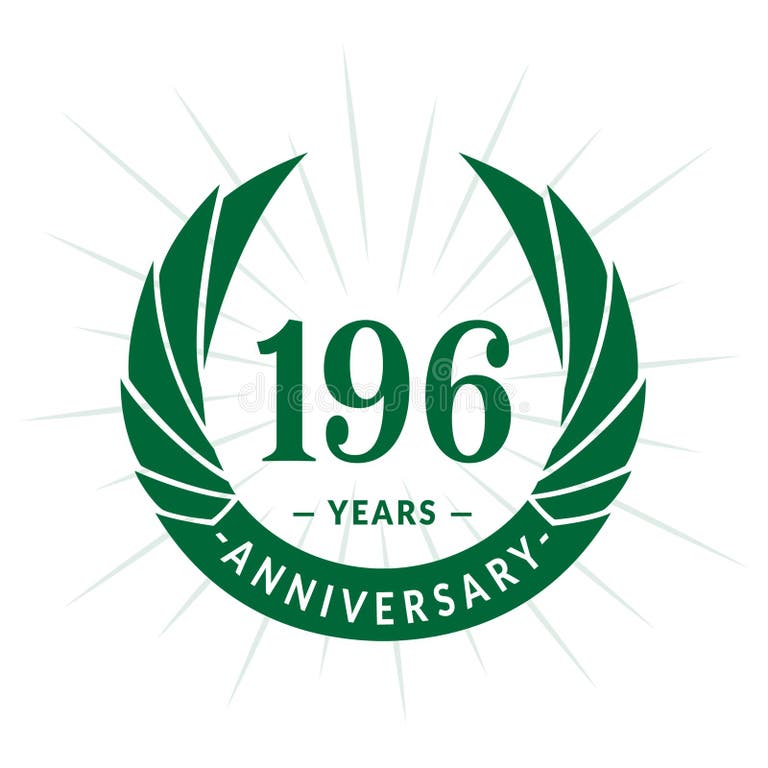 196 Years Anniversary Design Template. Elegant Anniversary Logo Design ...