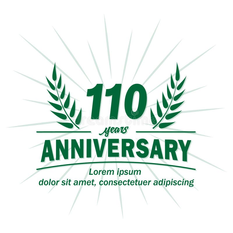 110th Anniversary Design Template. 110 Years Logo. 110 Years Vector And ...