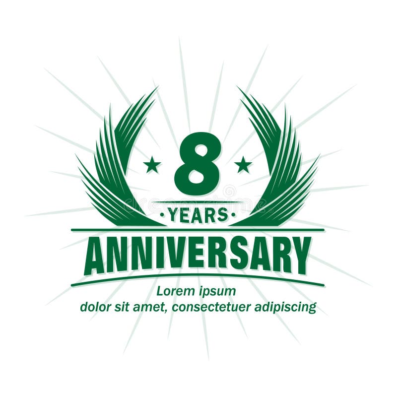 8 Years Anniversary. Elegant Anniversary Design. 8th Years Logo. Stock ...