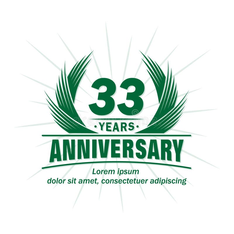 33 Years Anniversary. Elegant Anniversary Design. 33rd Years Logo ...
