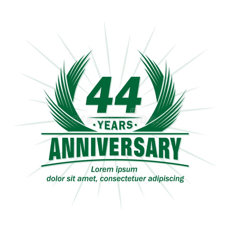 44 Years Anniversary. Elegant Anniversary Design. 44th Years Logo ...