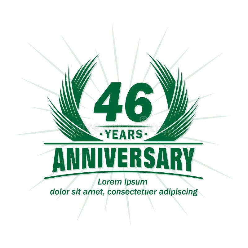 46 Years Anniversary. Elegant Anniversary Design. 46th Years Logo ...