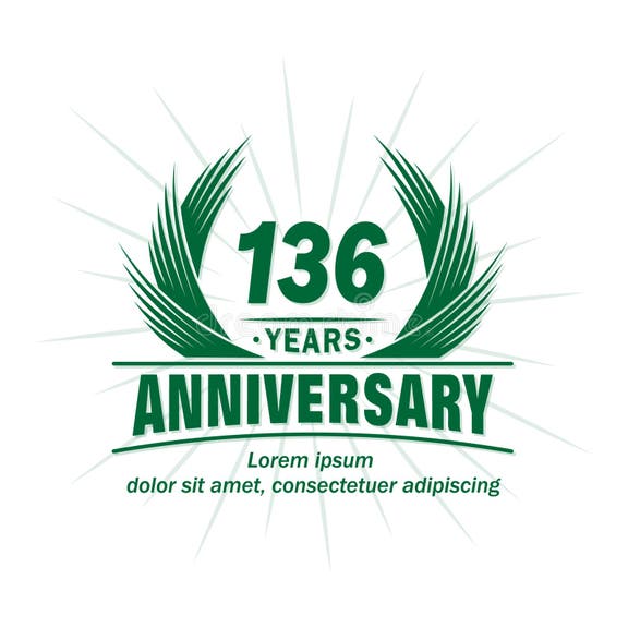136 Years Anniversary. Elegant Anniversary Design. 136th Years Logo ...