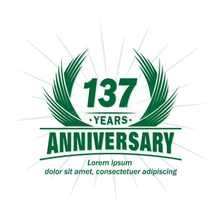 137 Years Anniversary. Elegant Anniversary Design. 137th Years Logo ...