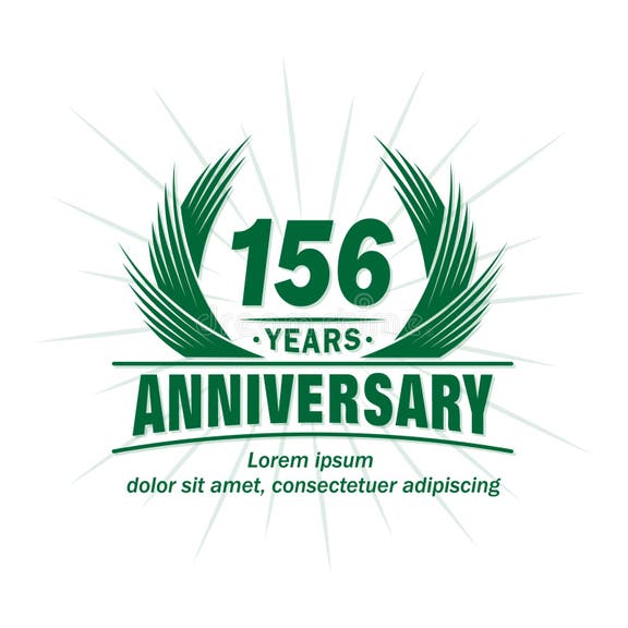 156 Years Anniversary. Elegant Anniversary Design. 156th Years Logo ...