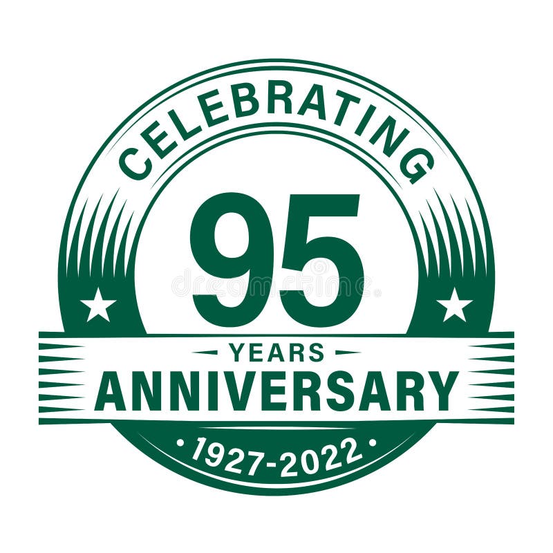 95 Years Anniversary Celebration Design Template. 95th Logo Vector ...
