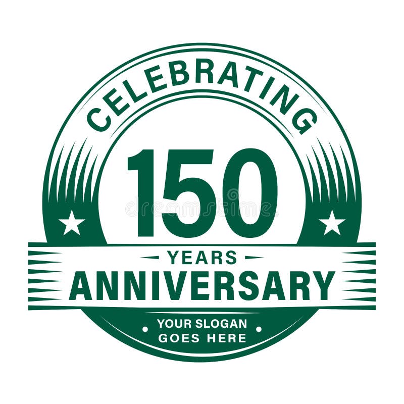 150 Years Anniversary Celebration Design Template. 150th Logo Vector ...