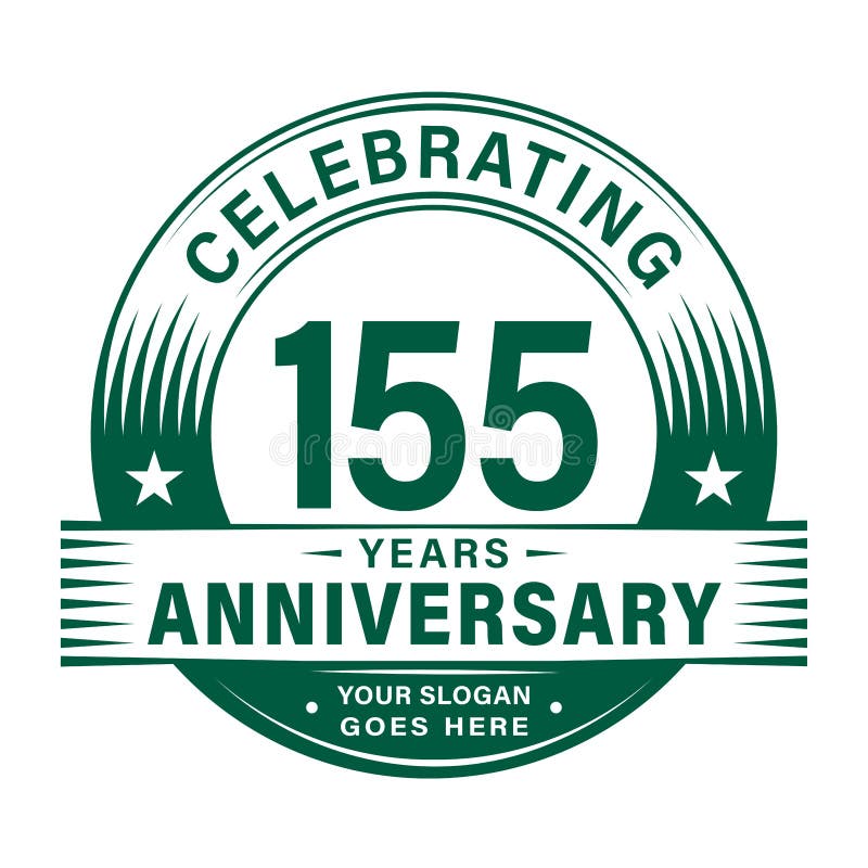 155 Years Anniversary Celebration Design Template. 155th Logo Vector ...