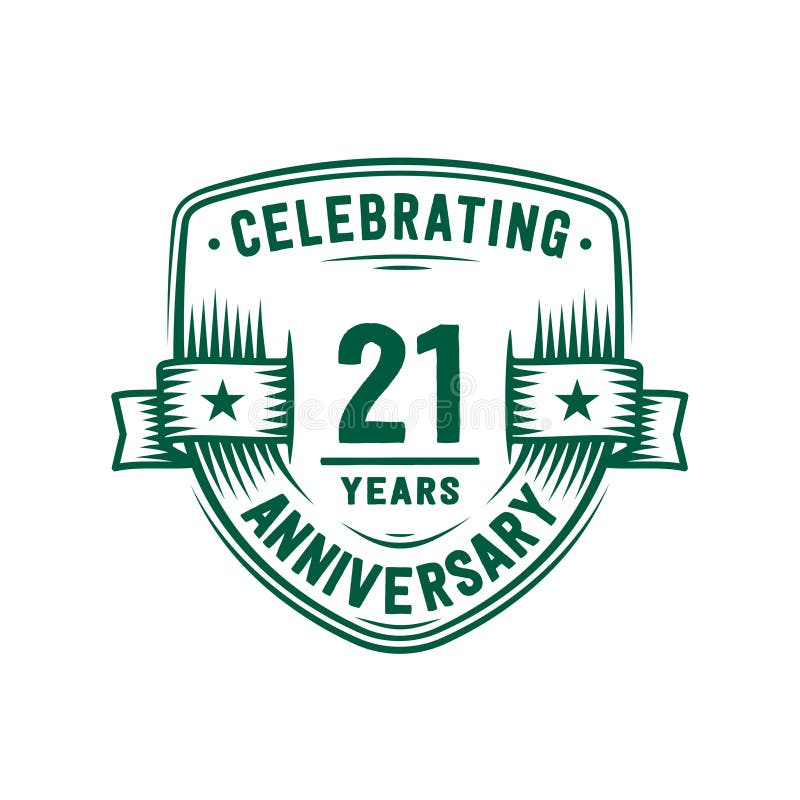 21 Years Anniversary Celebration Shield Design Template. 21st ...