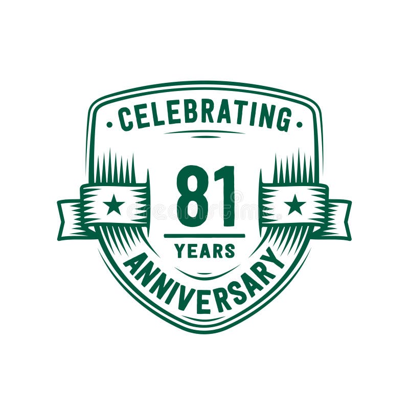 81 Years Anniversary Celebration Shield Design Template. 81st ...