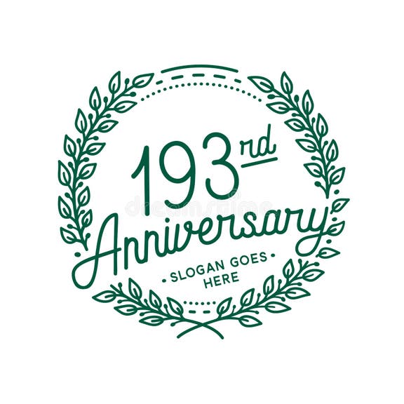 193 Years Anniversary Celebration with Laurel Wreath. 193rd Anniversary ...