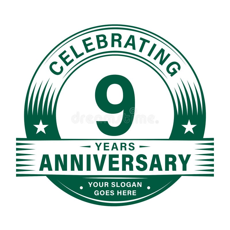 9 Years Anniversary Celebration Design Template. 9th Logo Vector ...